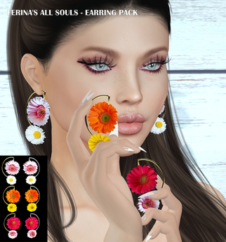 Second Life Marketplace - !FERINA'S all souls EARRING -Silver & Gold (3)